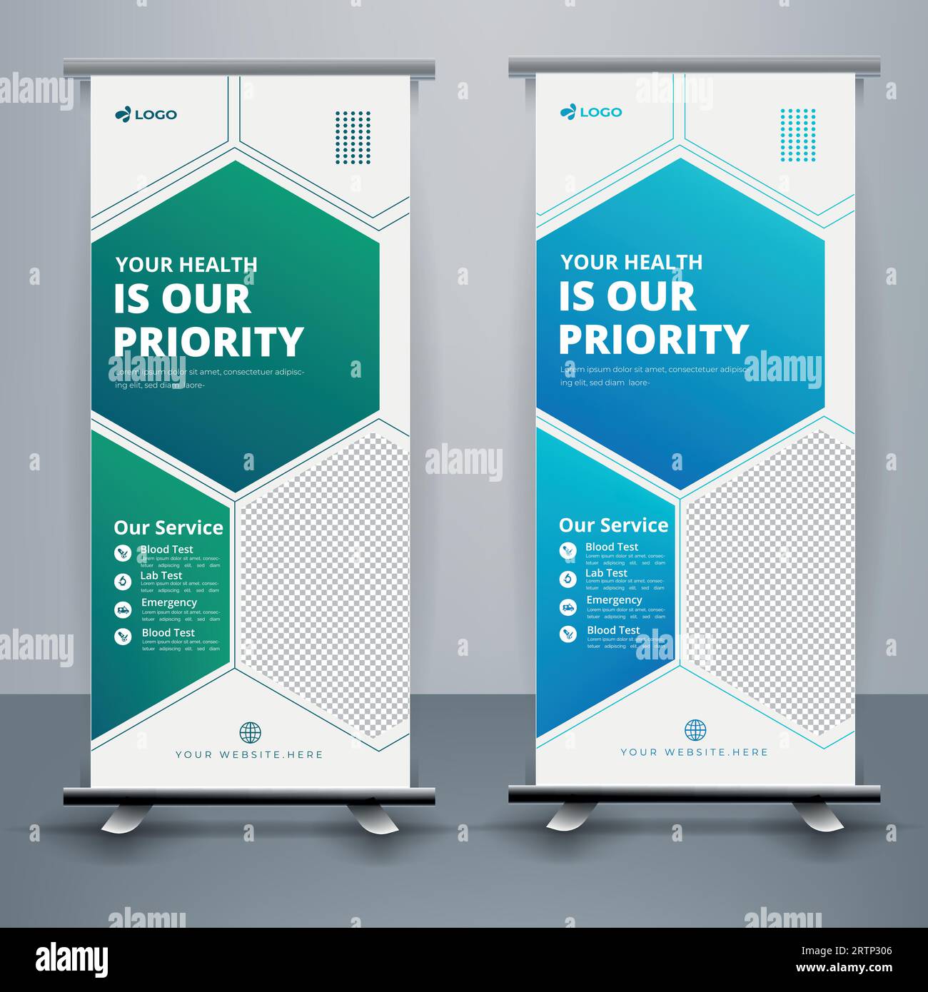 Modern healthcare and medical roll up design for hospital doctor clinic ...