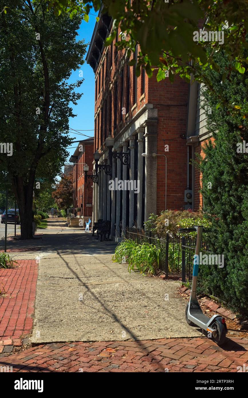 A shady street in German Village, an old neighborhood just south of ...