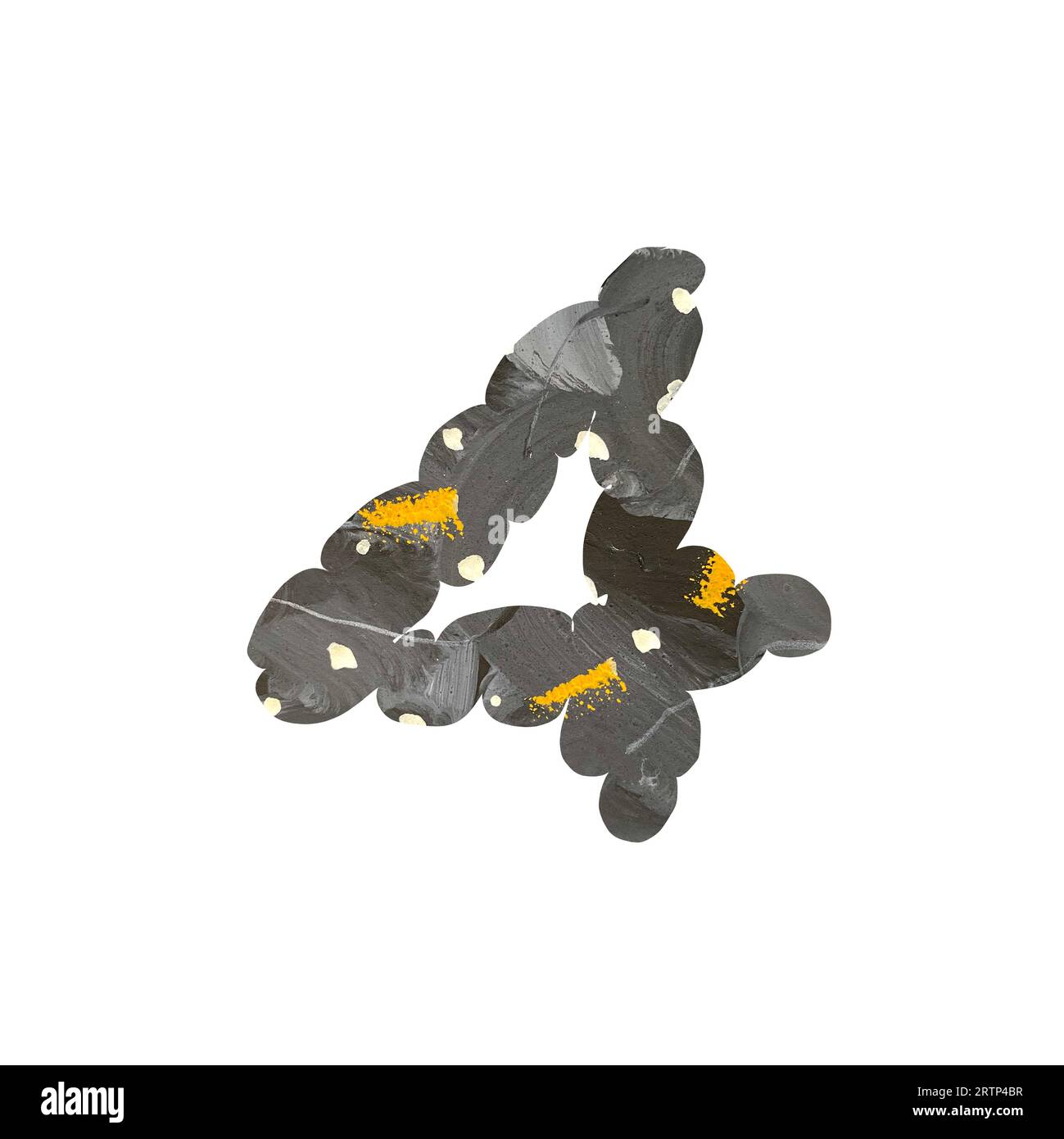 Number four cut out hand drawn watercolor Stock Photo - Alamy