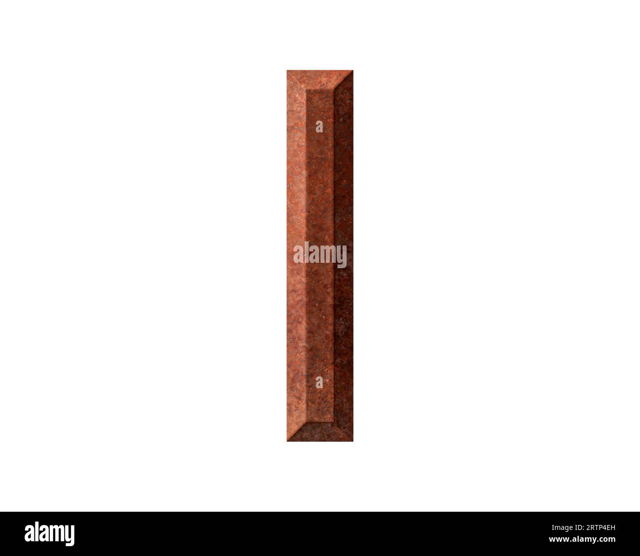 Letters made of rusty metal. 3d illustration of rust iron alphabet ...