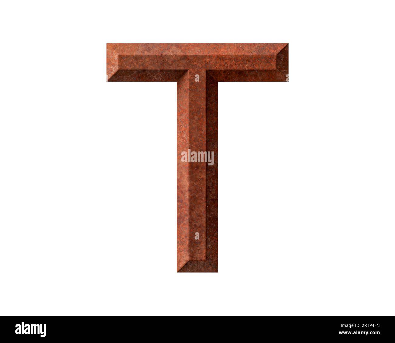 Letters made of rusty metal. 3d illustration of rust iron alphabet ...