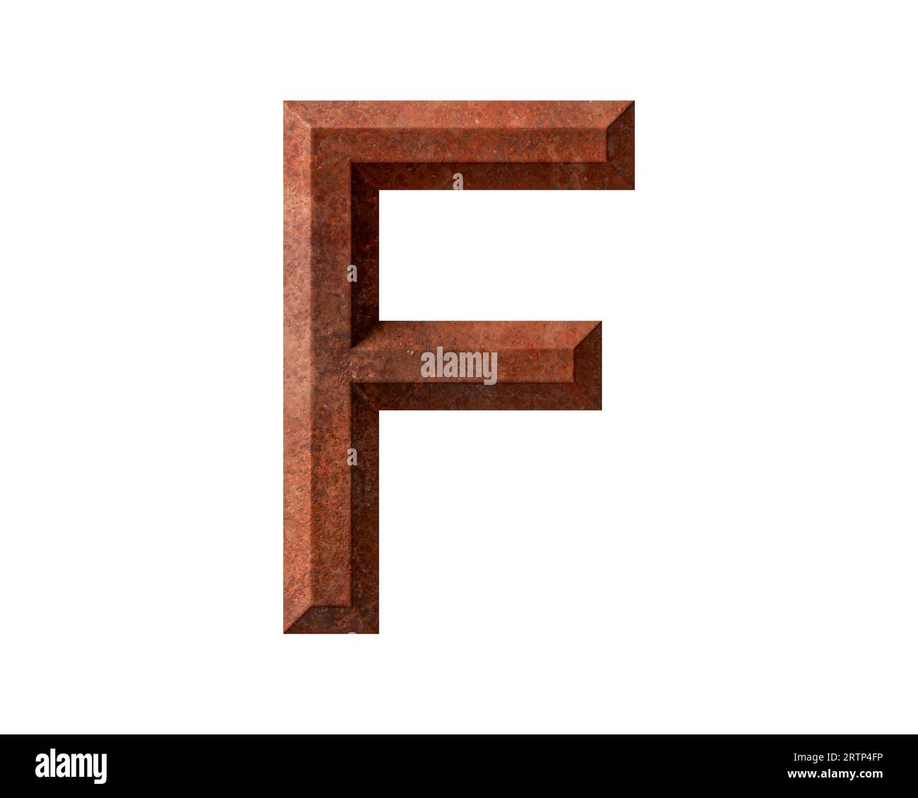 Letters made of rusty metal. 3d illustration of rust iron alphabet ...