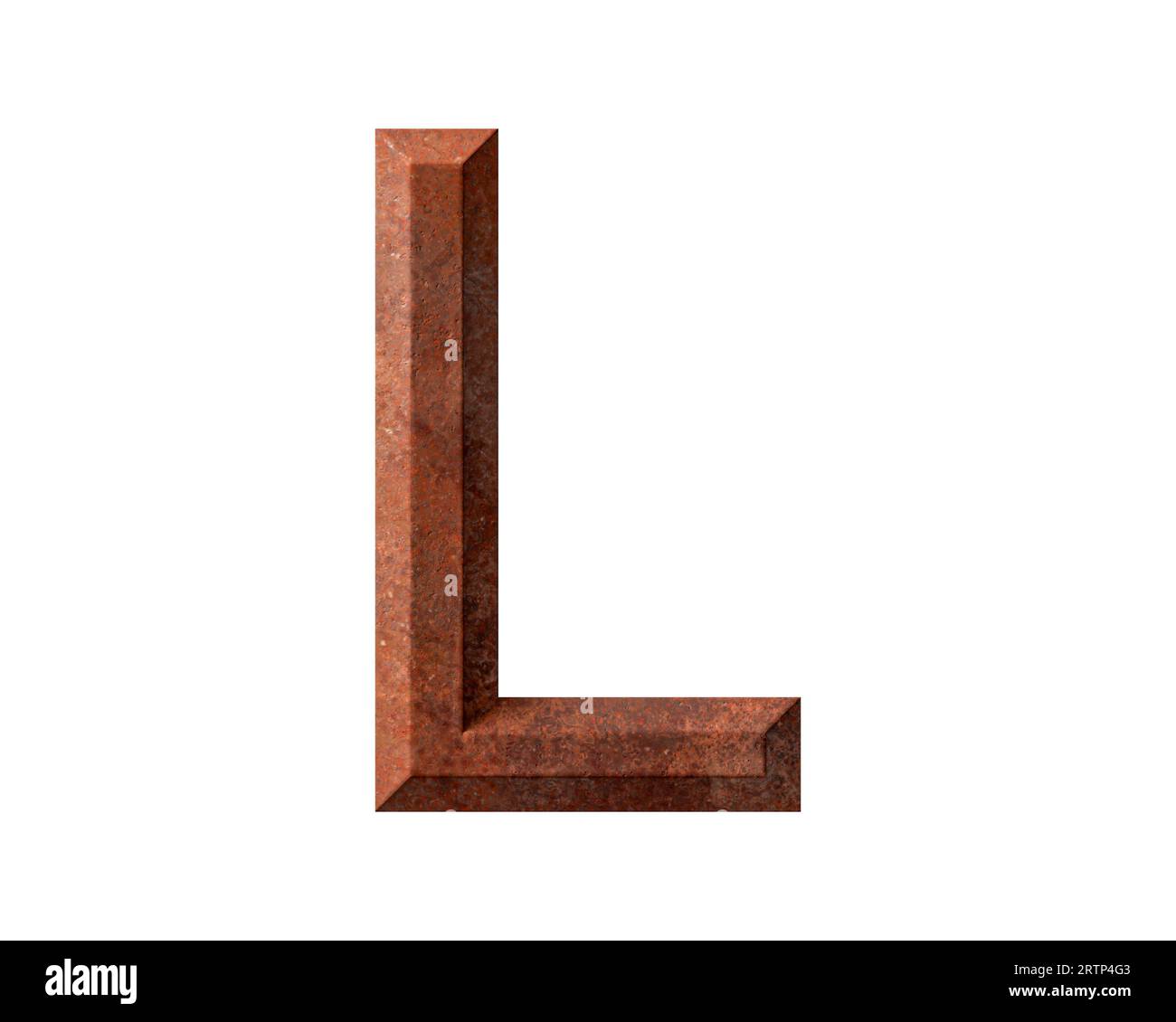 Letters made of rusty metal. 3d illustration of rust iron alphabet ...