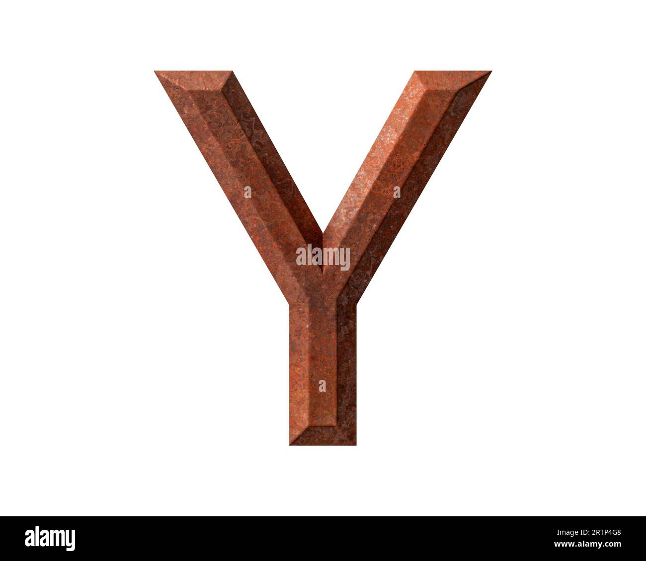 Letters made of rusty metal. 3d illustration of rust iron alphabet ...