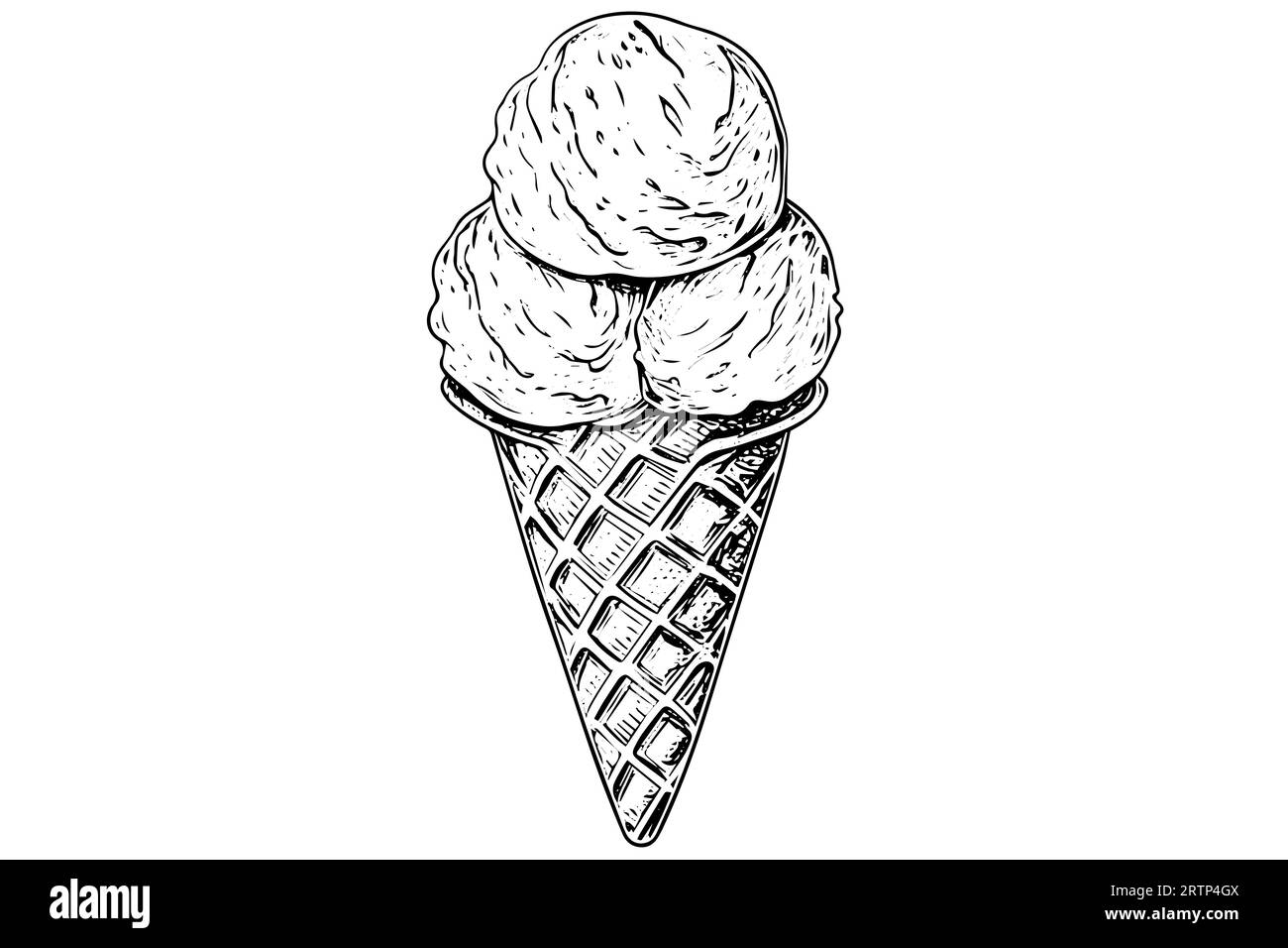 Ice cream cones. Ink hand drawn sketch engraved style vector illustration Stock Vector Image ...