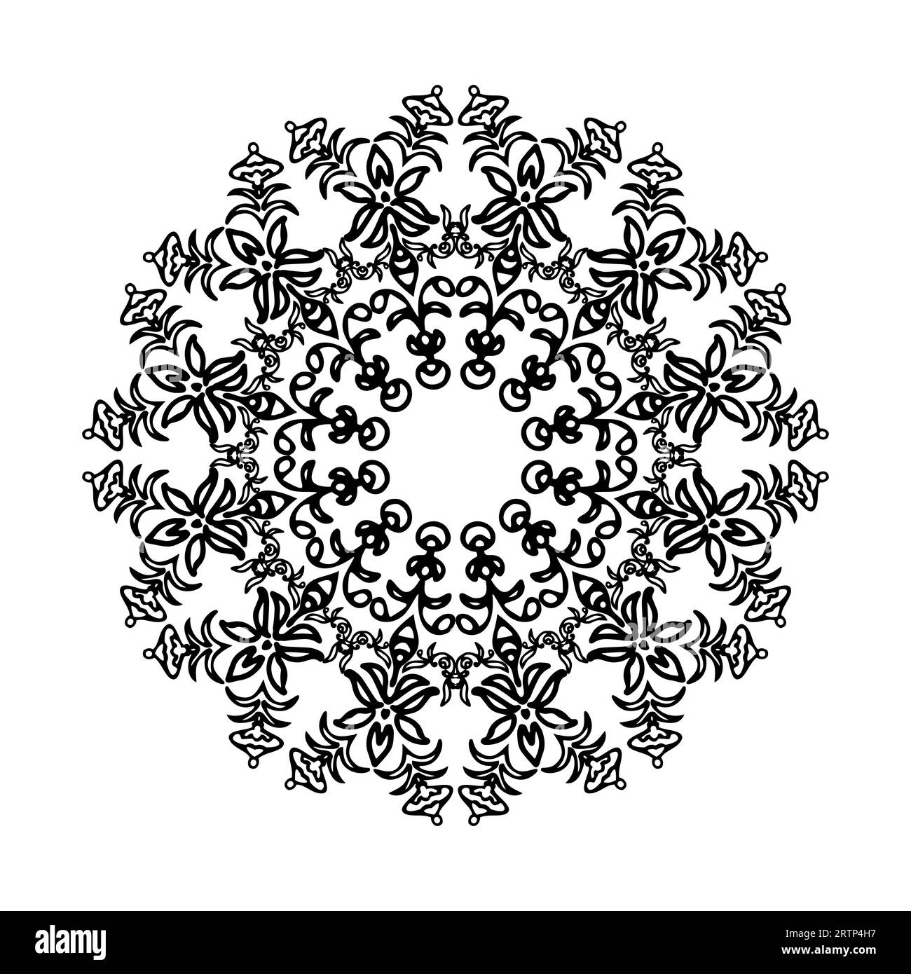 Mandala spirit ornamental round lace design, vector isolate on white ...