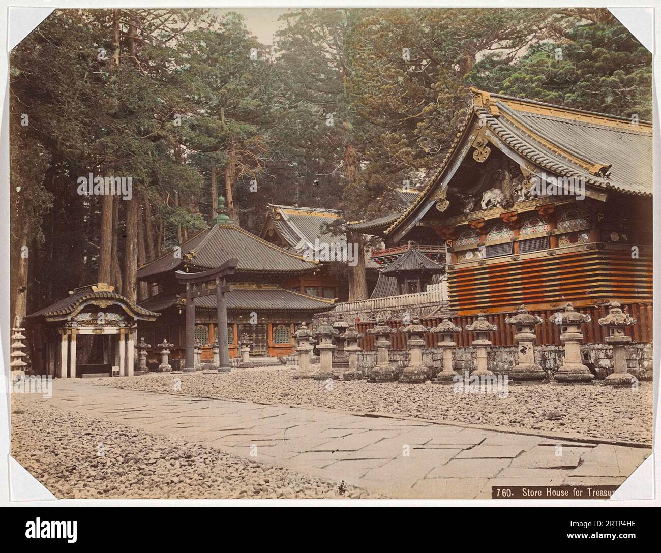 Exterior of the Temple in Nikko Japan, Wakayama Prefecture, 1880 Stock ...