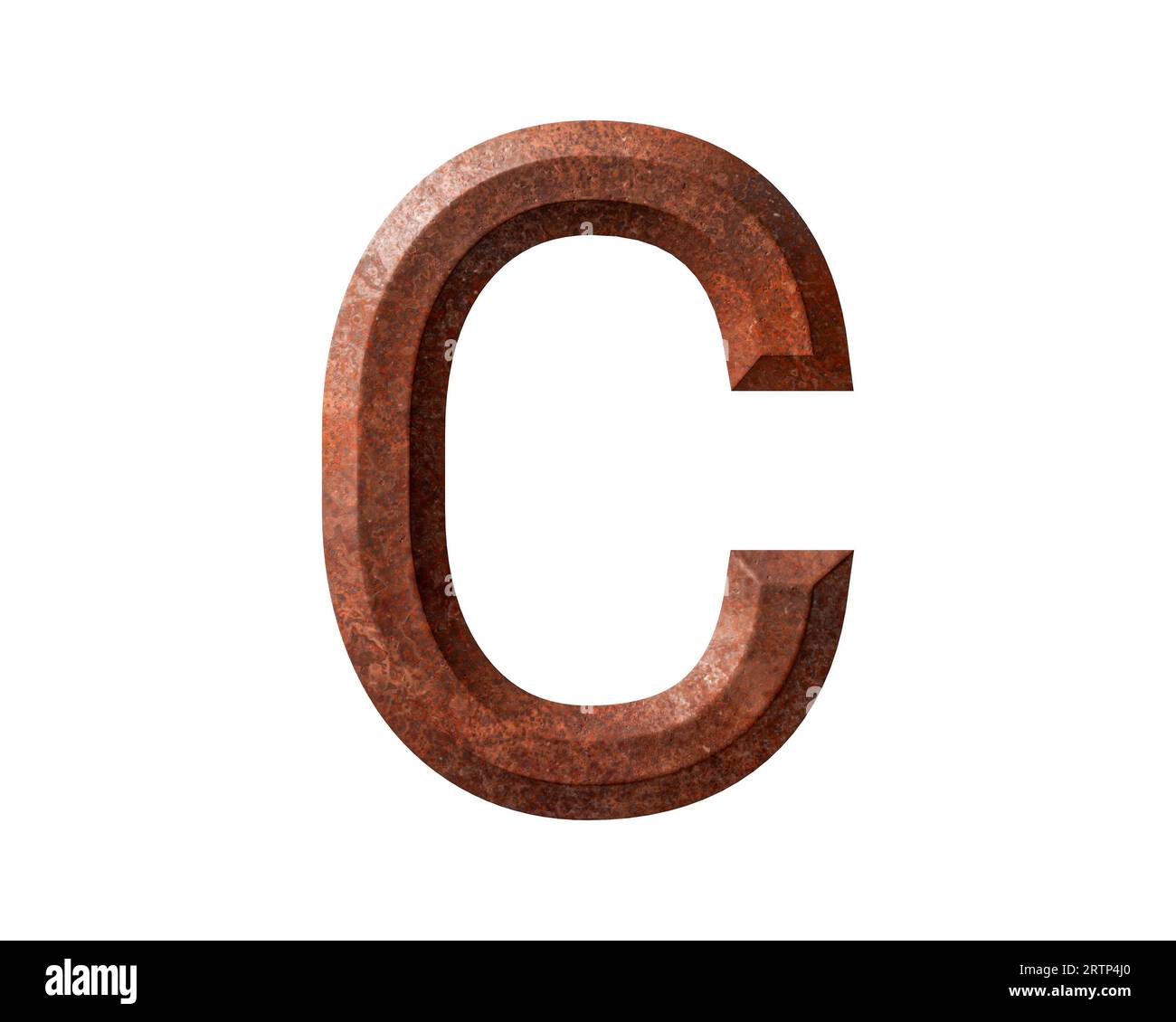 Letters made of rusty metal. 3d illustration of rust iron alphabet ...