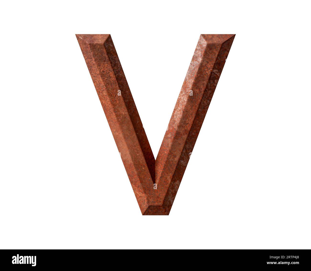 Letters made of rusty metal. 3d illustration of rust iron alphabet ...