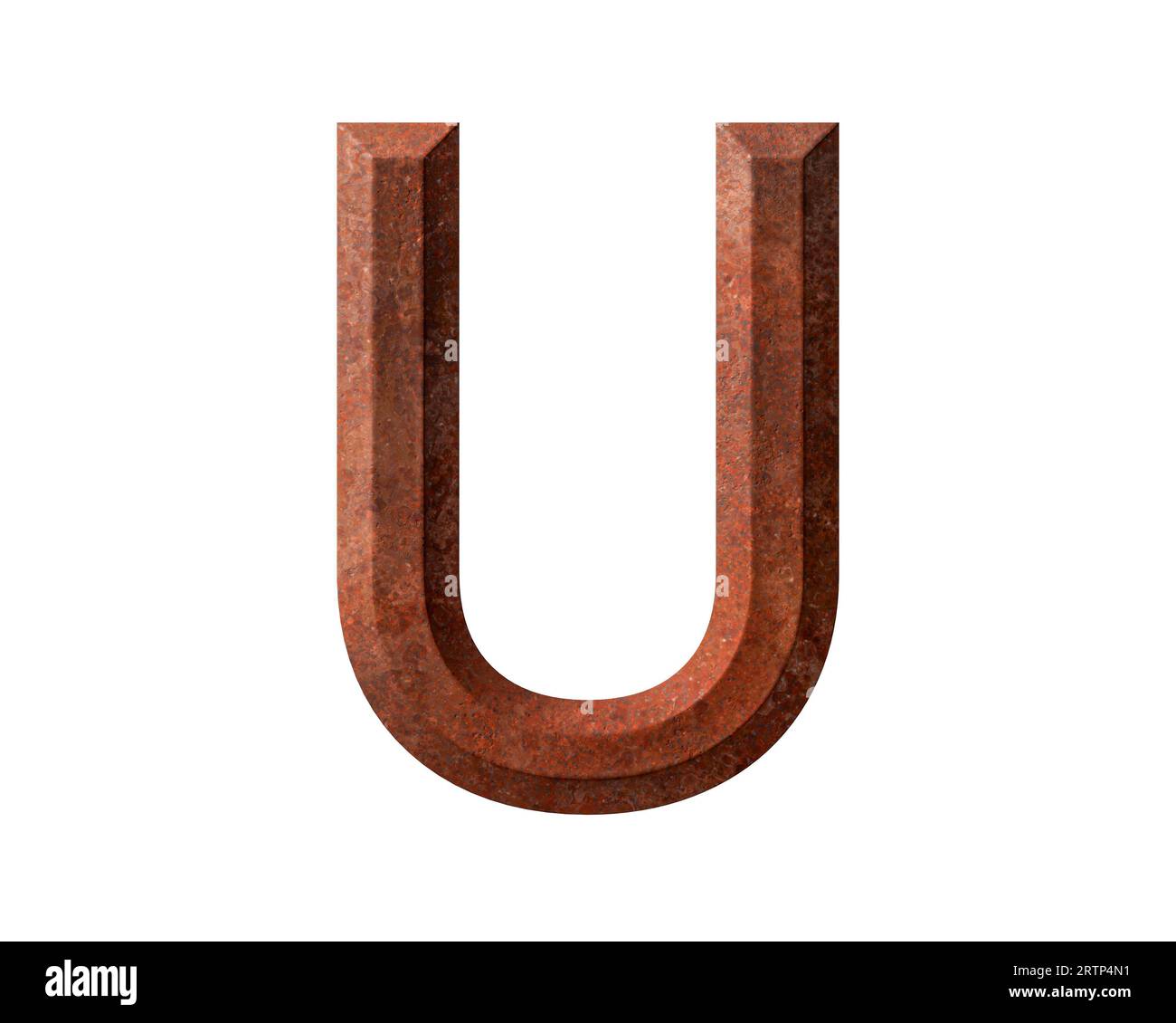 Letters made of rusty metal. 3d illustration of rust iron alphabet ...
