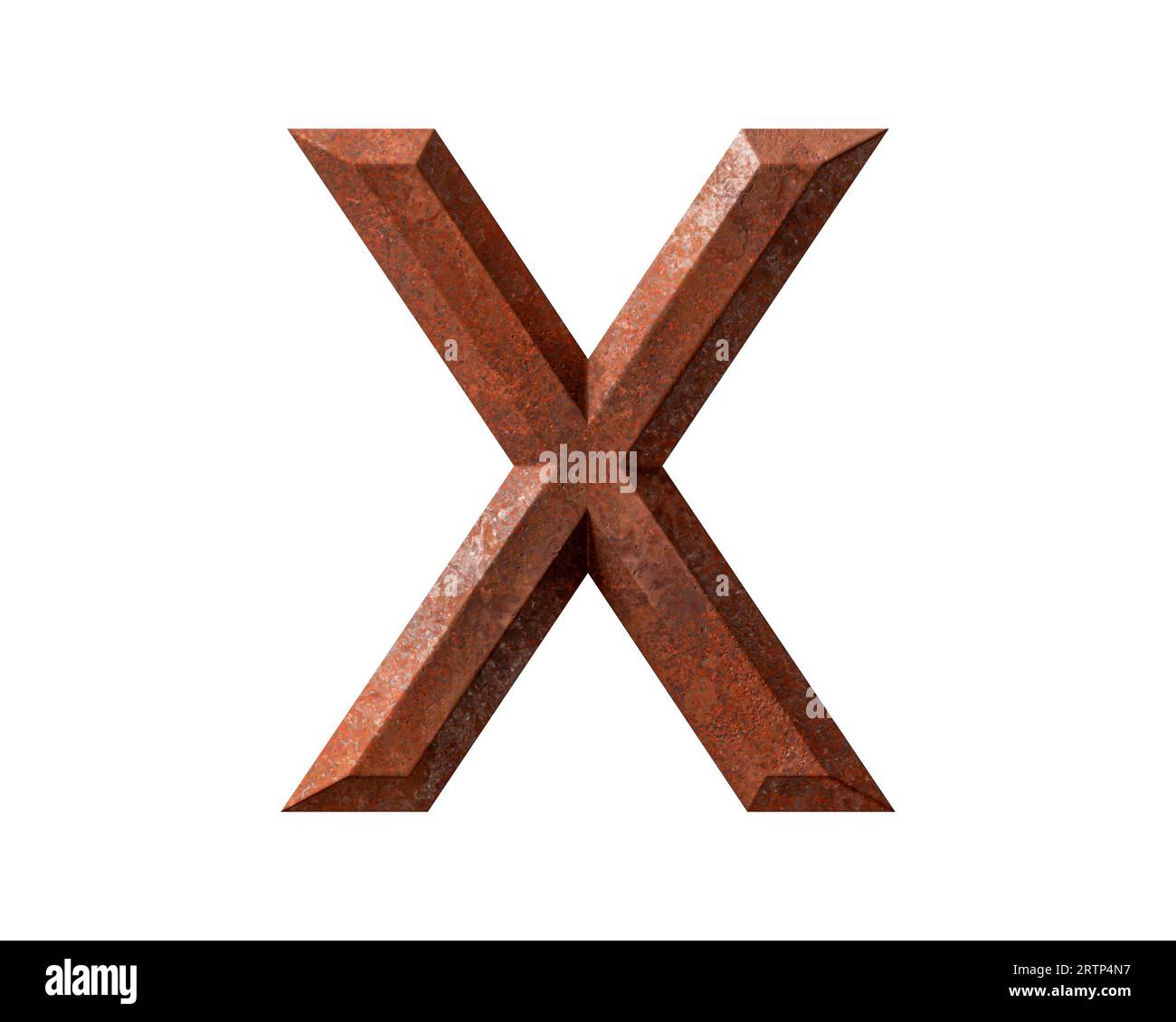 Letters made of rusty metal. 3d illustration of rust iron alphabet ...