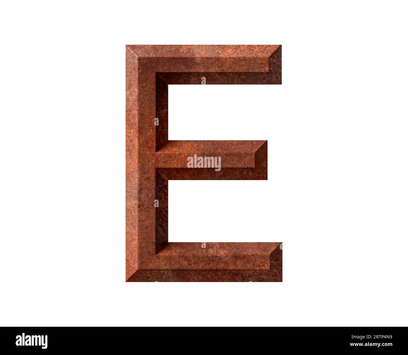 Letters made of rusty metal. 3d illustration of rust iron alphabet ...