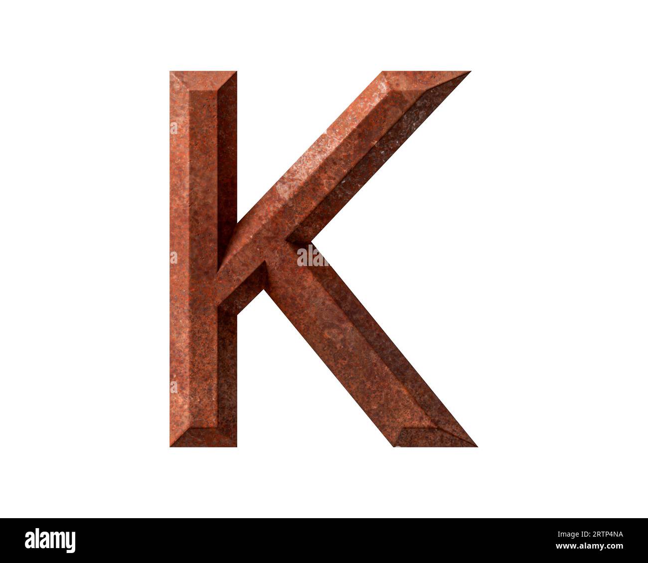 Letters made of rusty metal. 3d illustration of rust iron alphabet ...