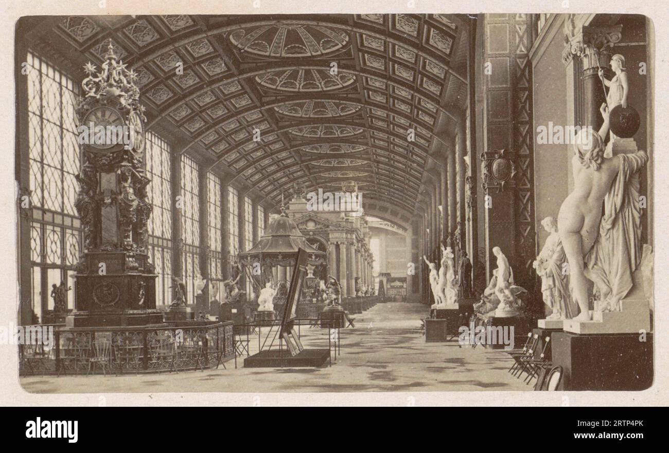 Sculpture gallery at the World Exhibition in Paris in 1889, anonymous ...