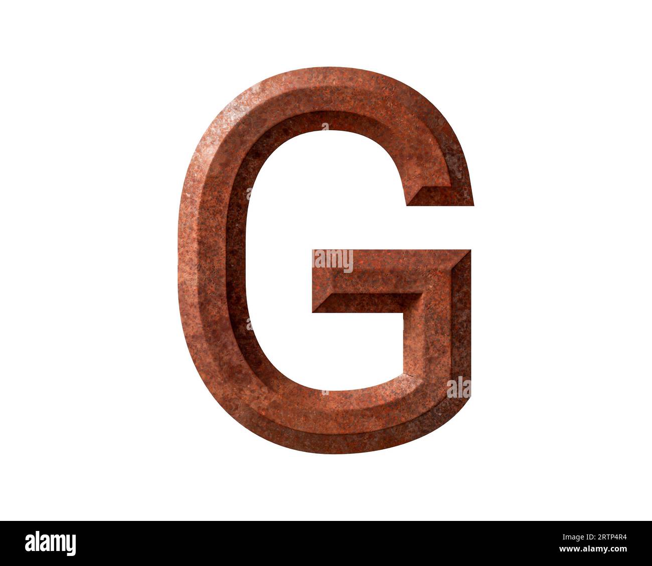 Letters made of rusty metal. 3d illustration of rust iron alphabet ...