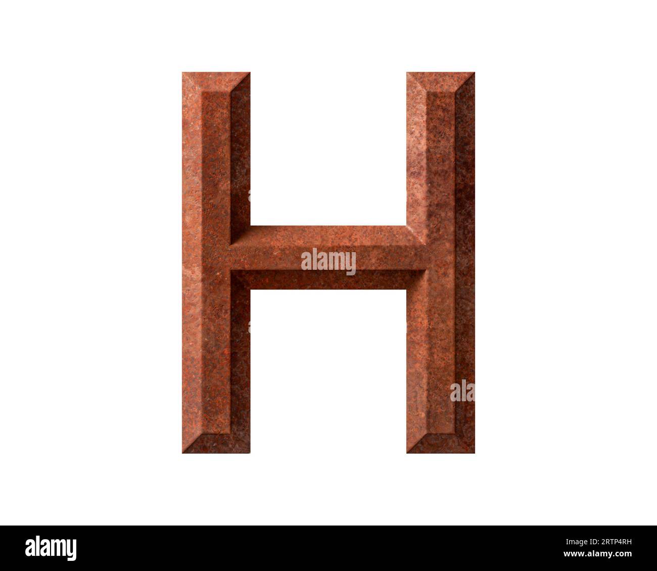 Letters made of rusty metal. 3d illustration of rust iron alphabet ...