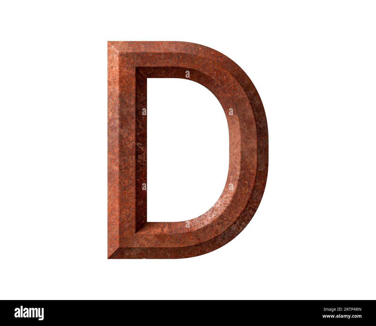 Letters made of rusty metal. 3d illustration of rust iron alphabet ...