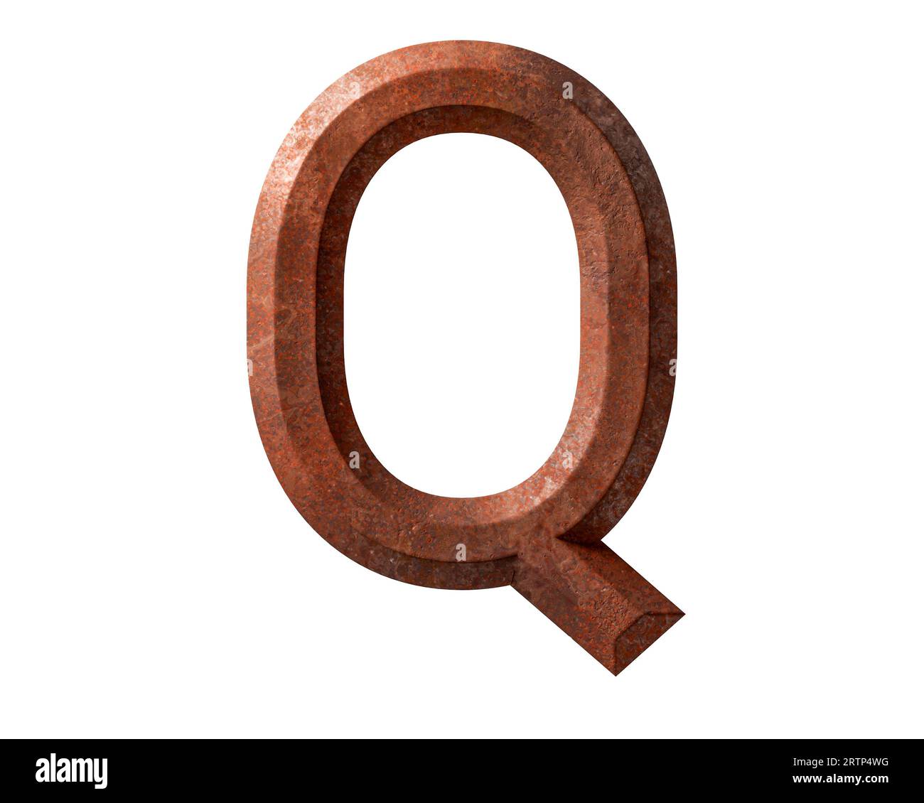 Letters made of rusty metal. 3d illustration of rust iron alphabet ...