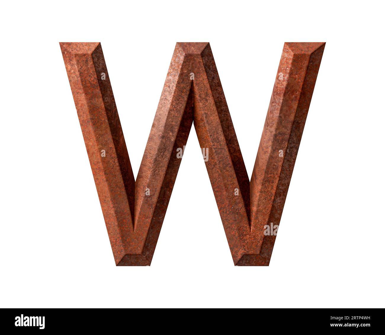 Letters made of rusty metal. 3d illustration of rust iron alphabet ...