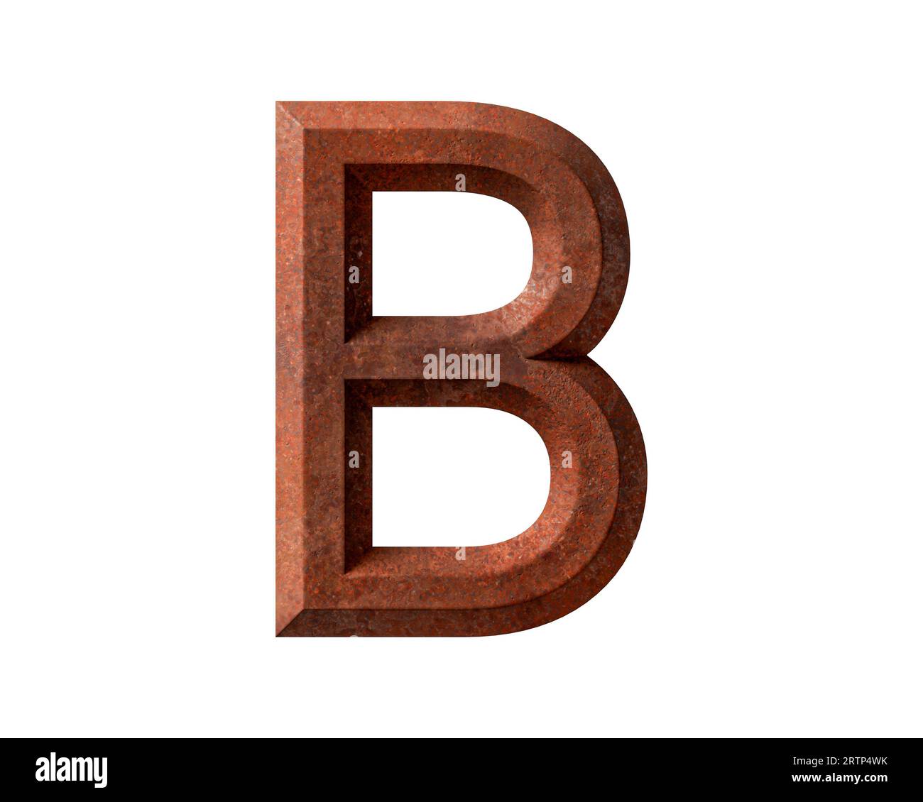 Letters made of rusty metal. 3d illustration of rust iron alphabet ...