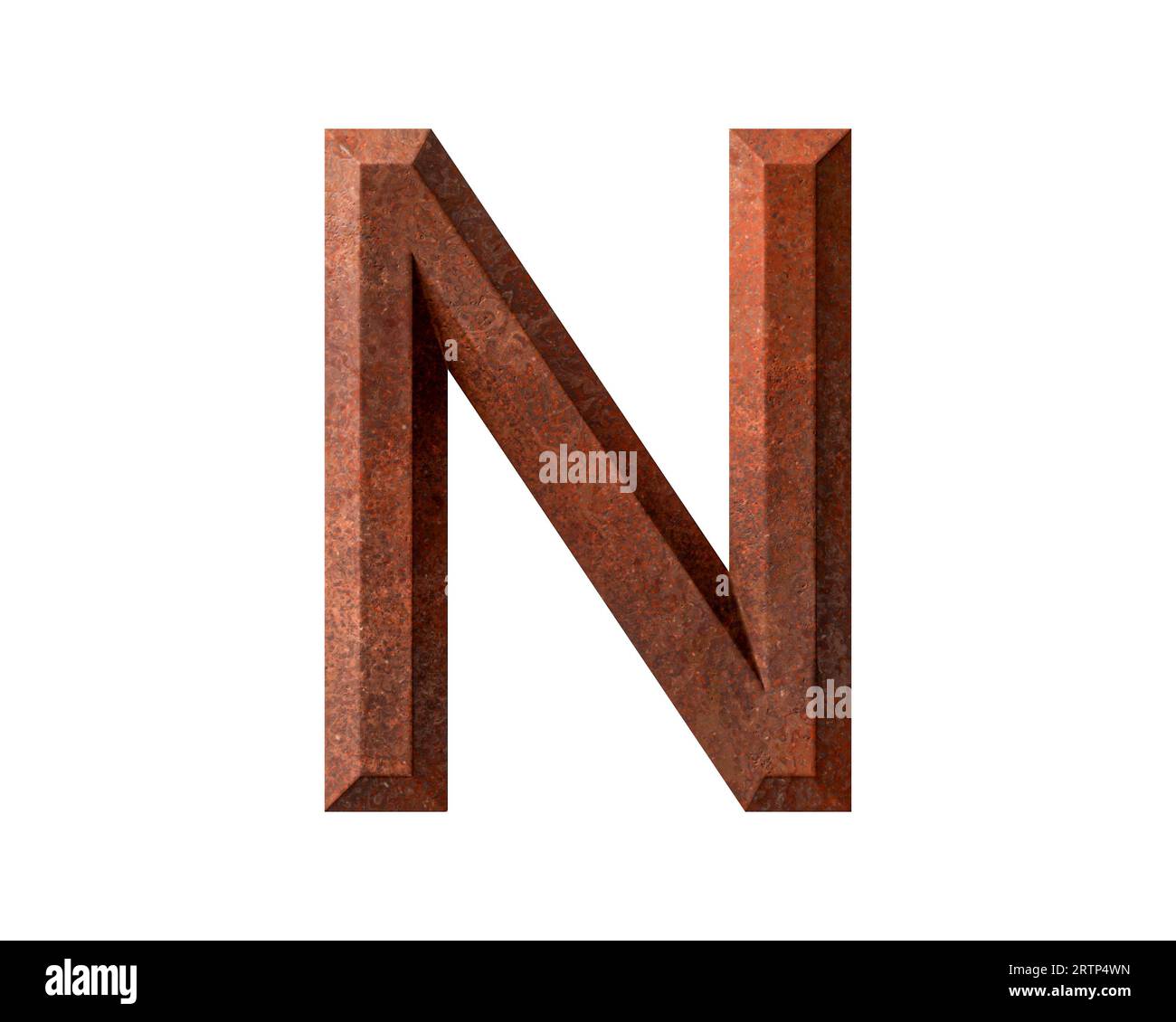 Letters made of rusty metal. 3d illustration of rust iron alphabet ...