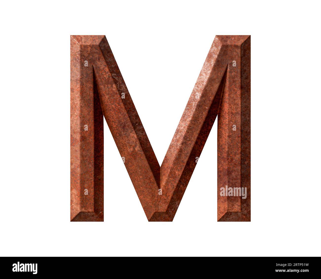 Letters made of rusty metal. 3d illustration of rust iron alphabet ...