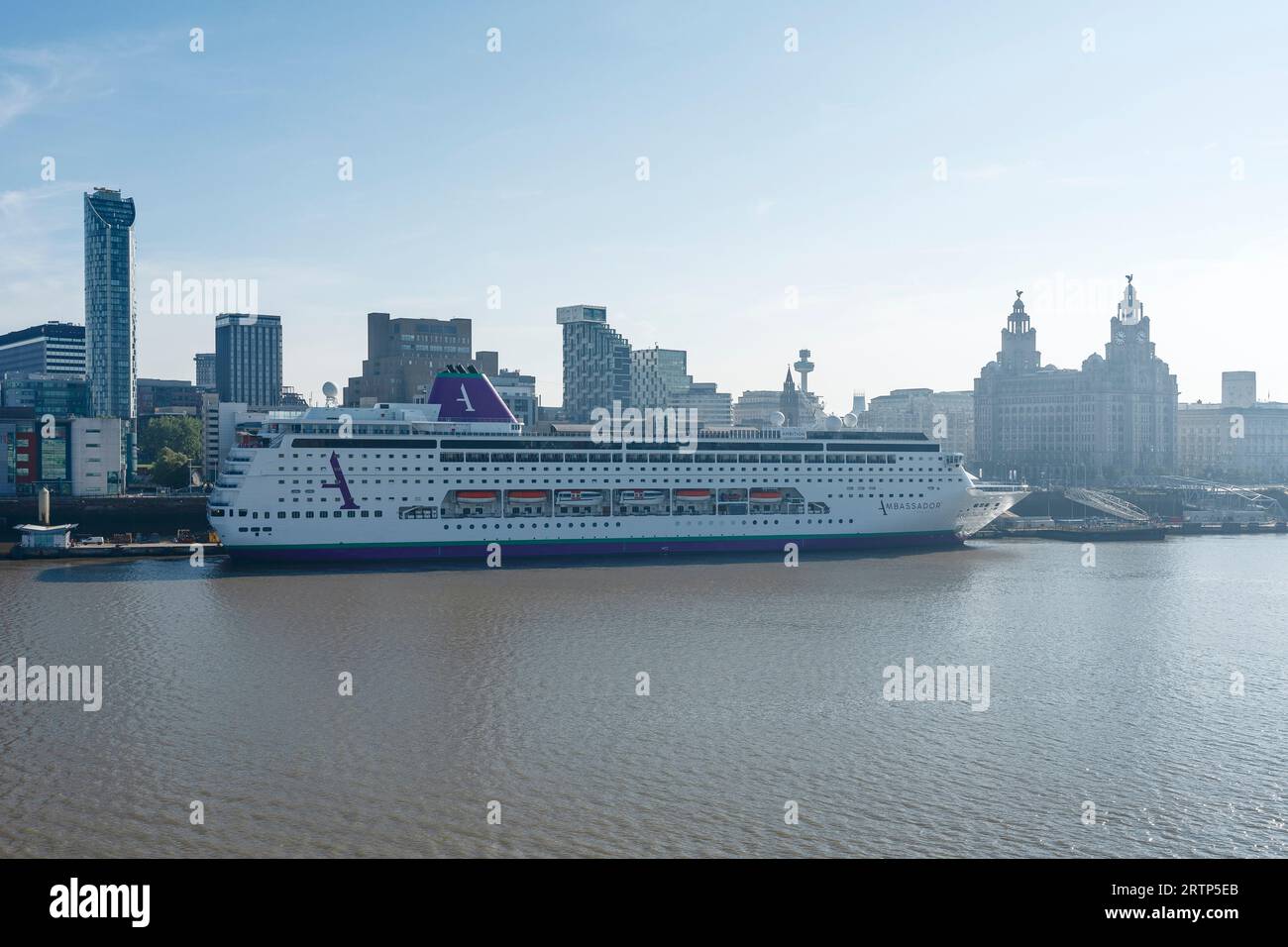 Ambassador cruise line MS Ambition cruise ship docked at Liverpool city ...