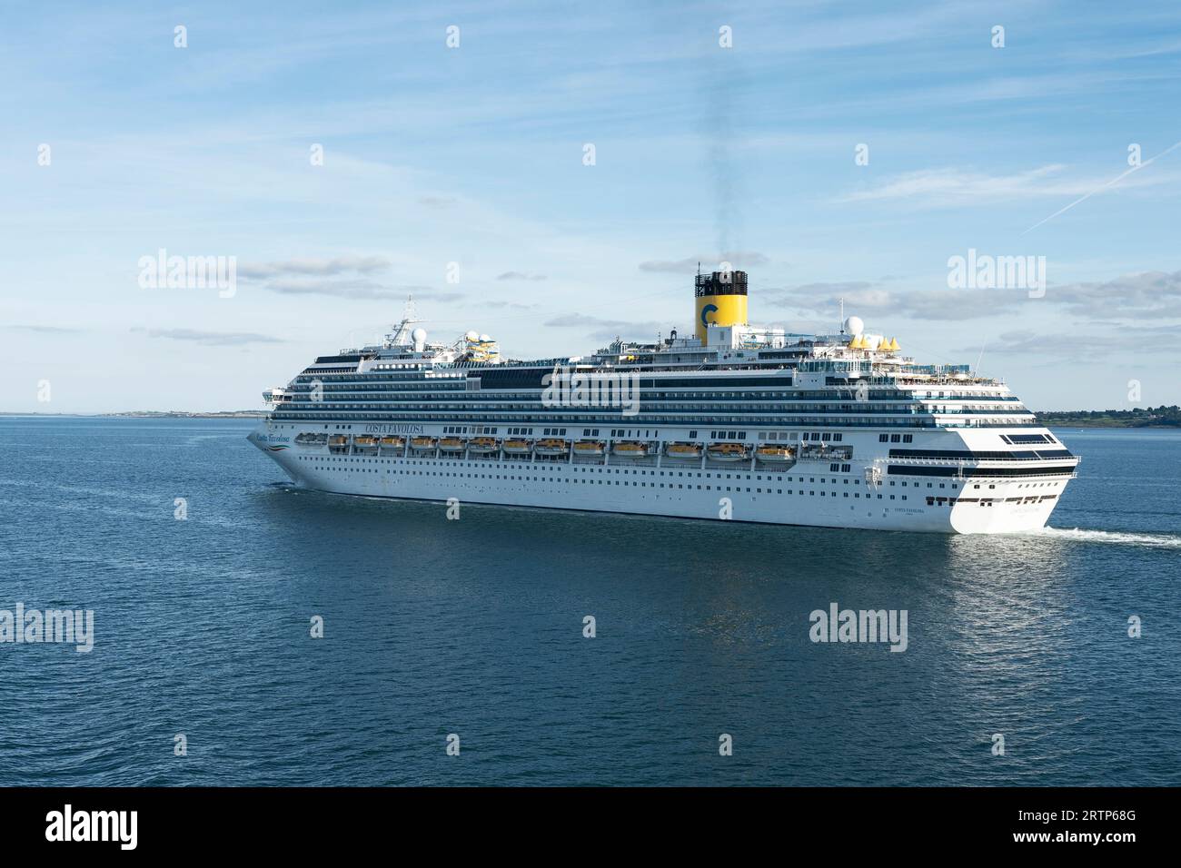 The Costa Favolosa cruise ship leaving Belfast in Northern Ireland UK ...