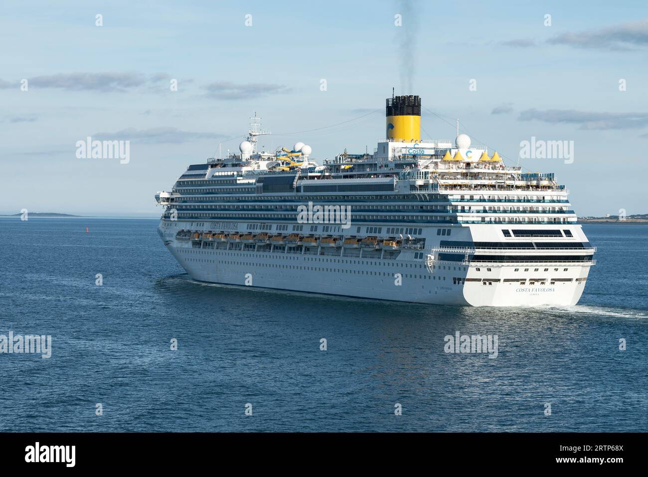 The Costa Favolosa cruise ship leaving Belfast in Northern Ireland UK ...