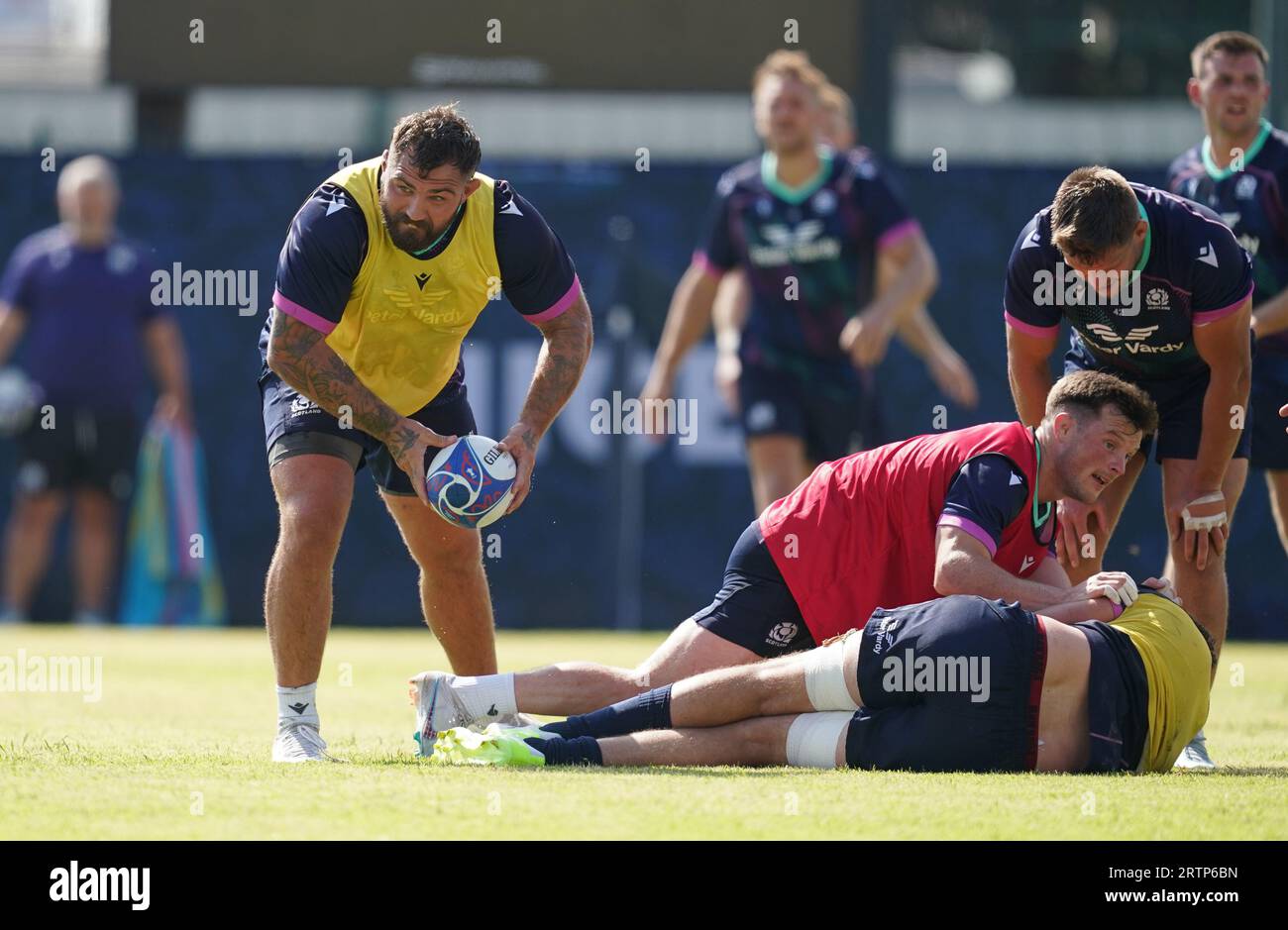 Scotland's Jamie Bhatti (left) during a training session at the Stade ...