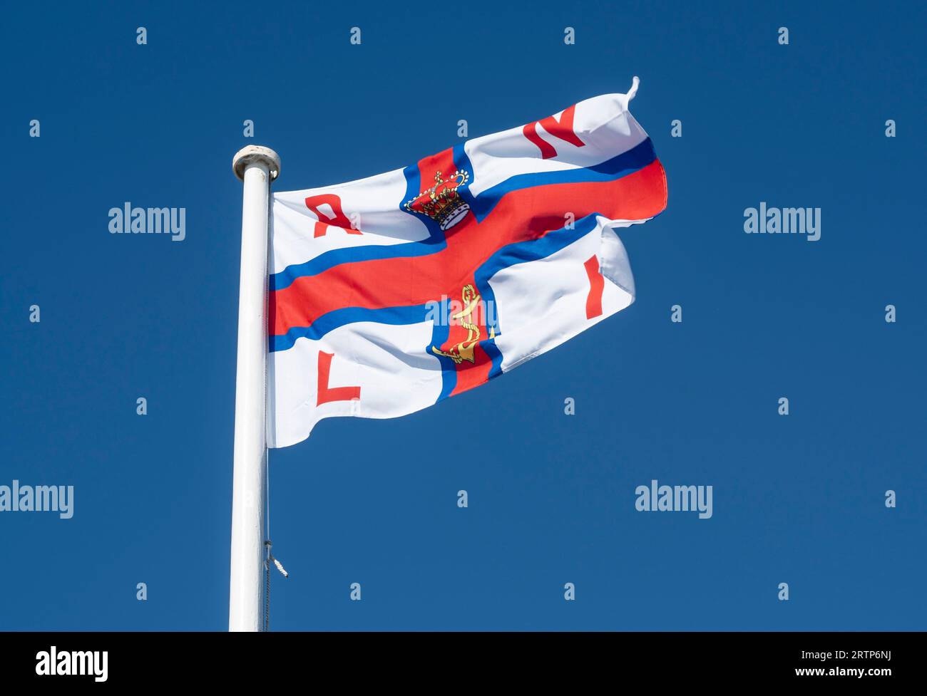 An RNLI flag flying Stock Photo - Alamy