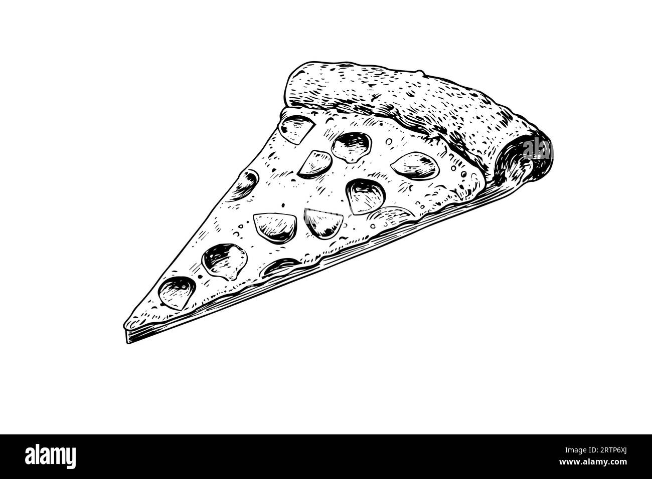Slice of pizza hand drawn engraving style vector illustration Stock ...