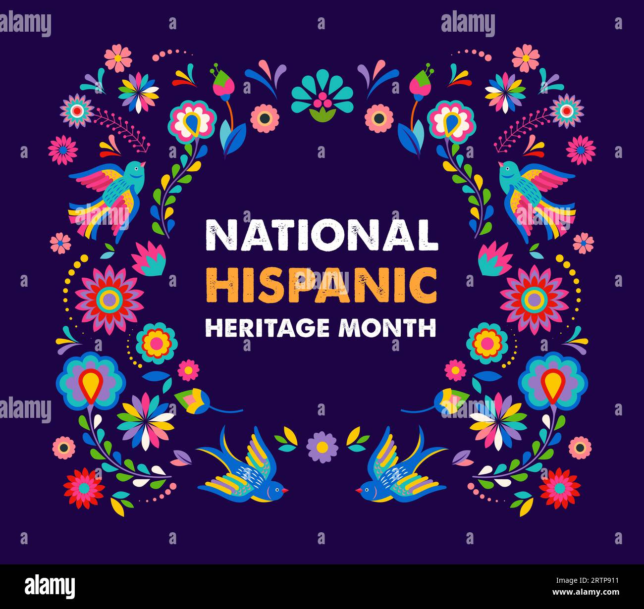 Hispanic Heritage Month Vector Web Banner Poster Card For Social