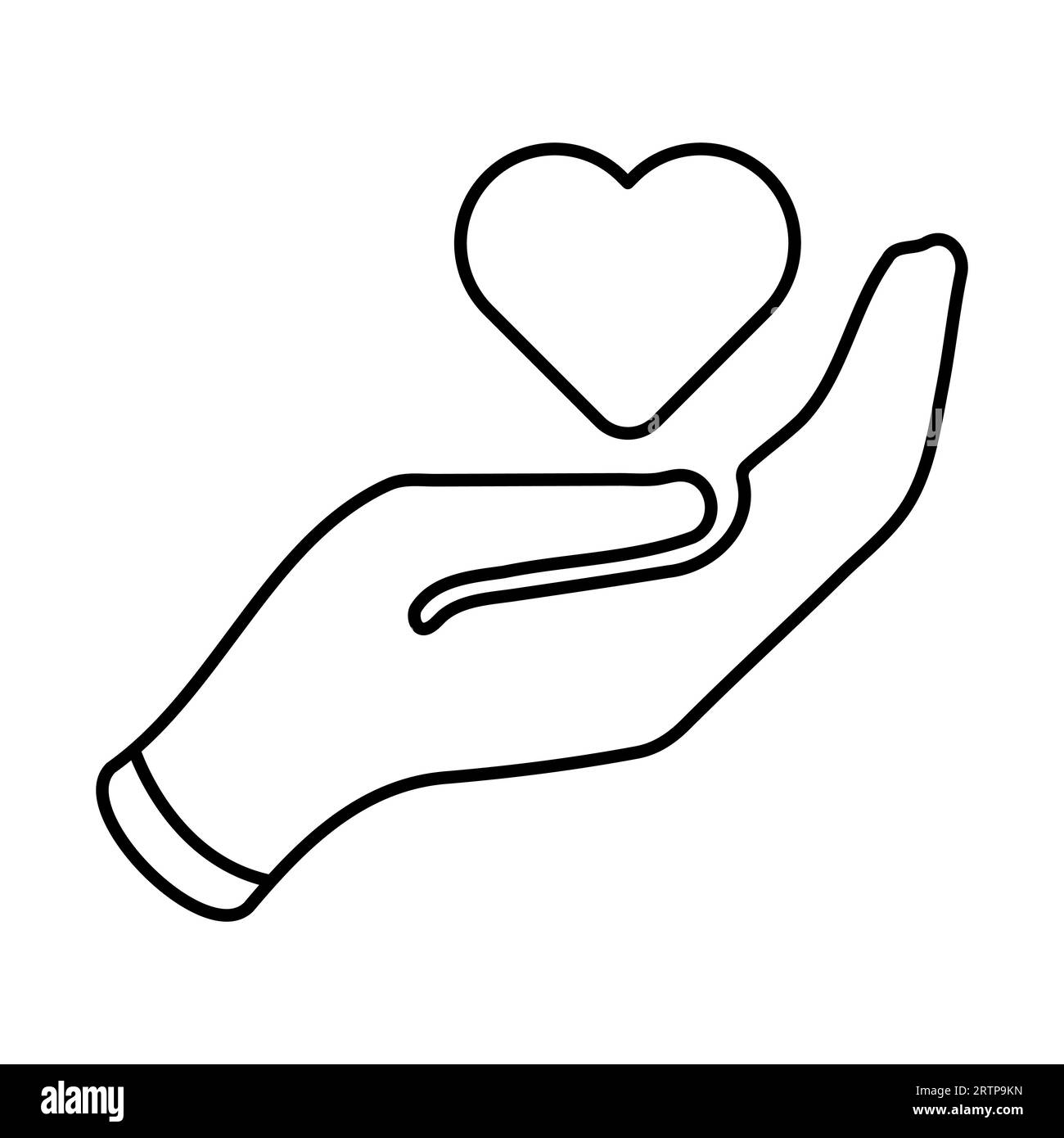 Hand take heart. Symbol of care, love, charity. Vector illustration ...