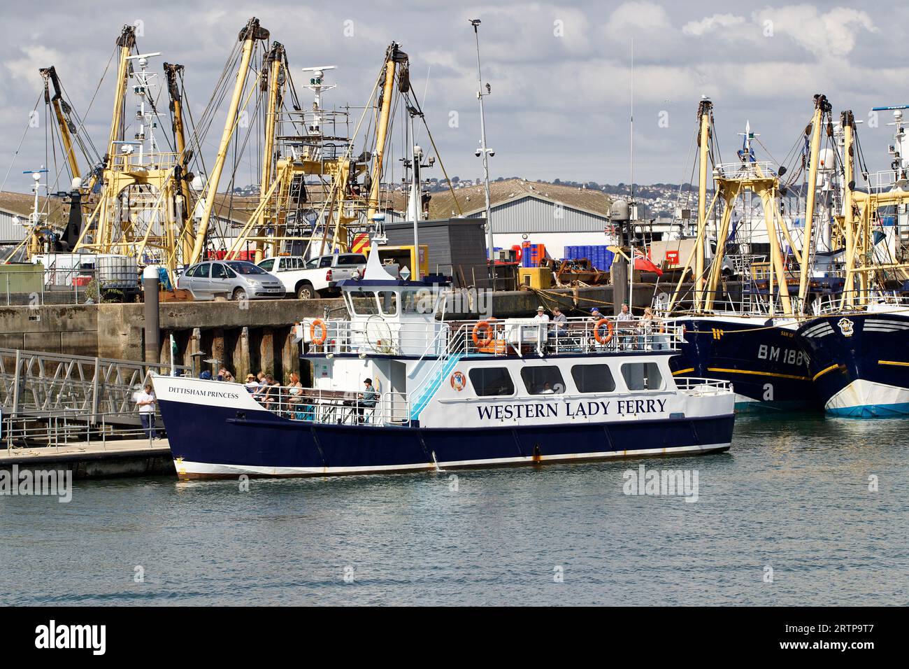 The Western Lady passenger ferry, moored at Brixham, Devon Stock Photo ...