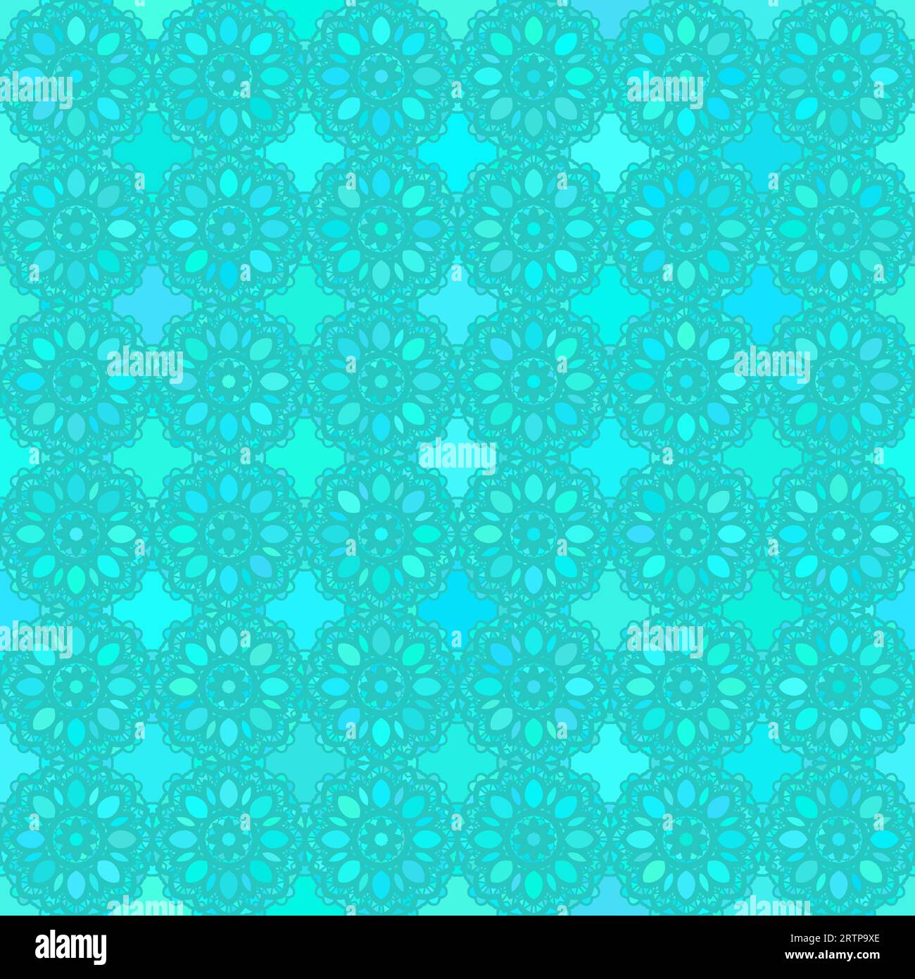 Abstract vector background Seamless round turquoise flower pattern Stock Vector Image & Art - Alamy