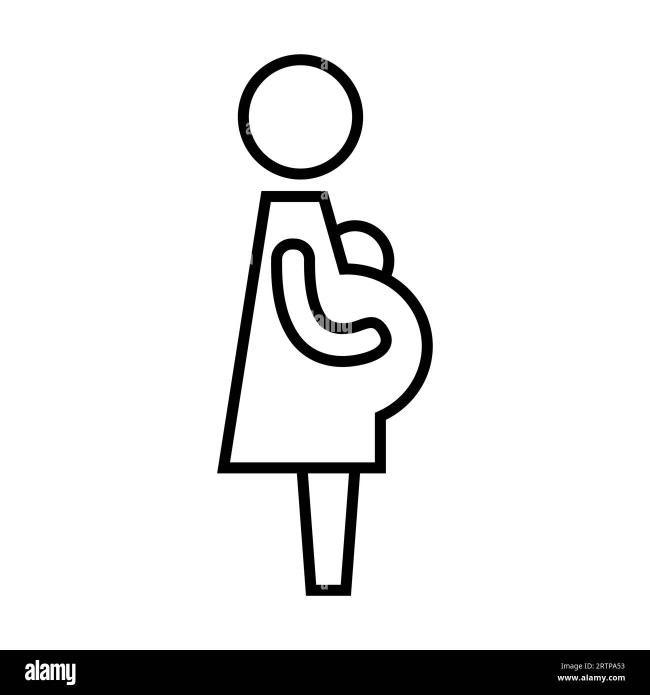 Simple outline of pregnant woman with belly vector icon Stock Vector Image & Art - Alamy
