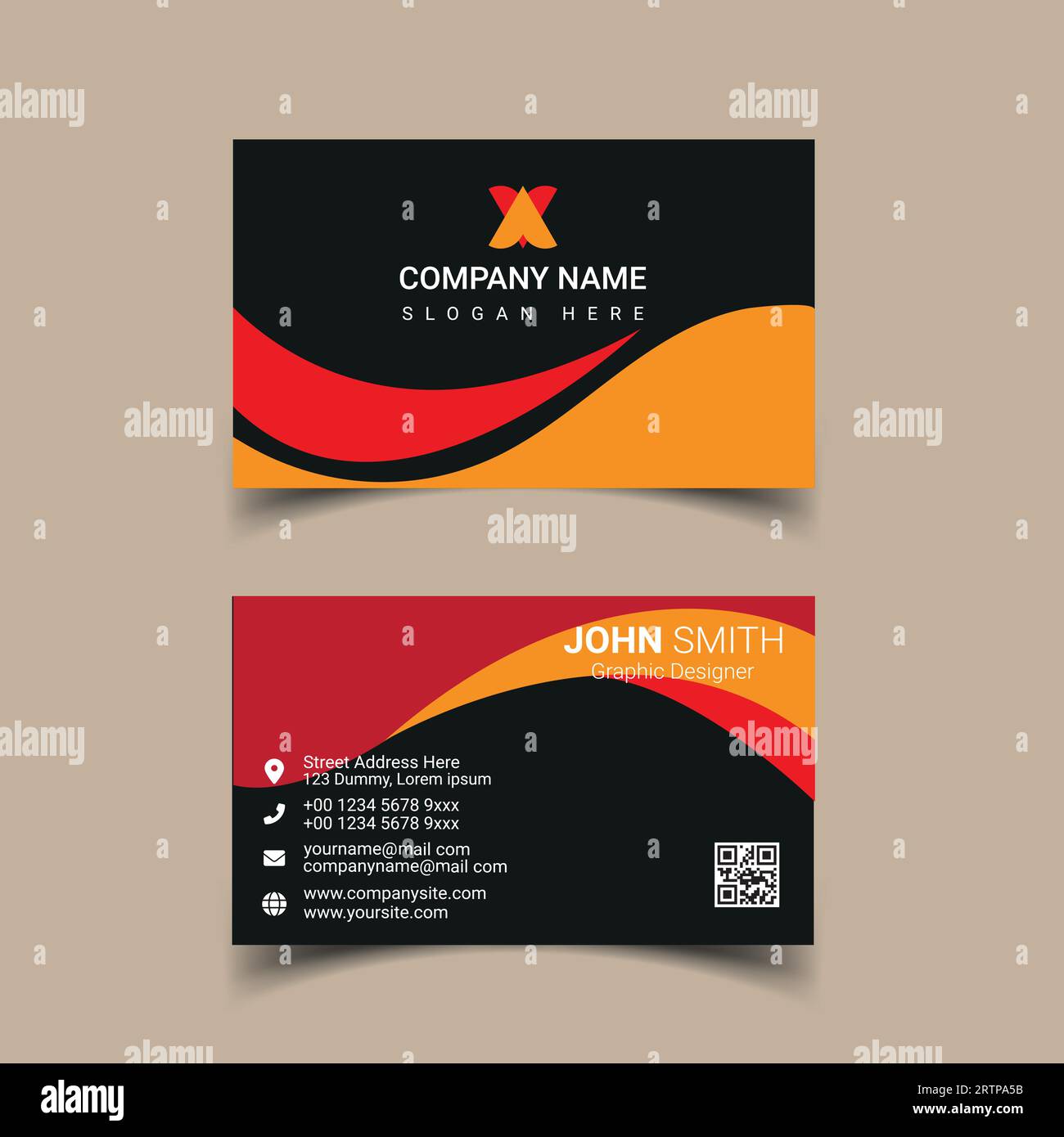 Professional business card design with minimal color. Compatible for ...