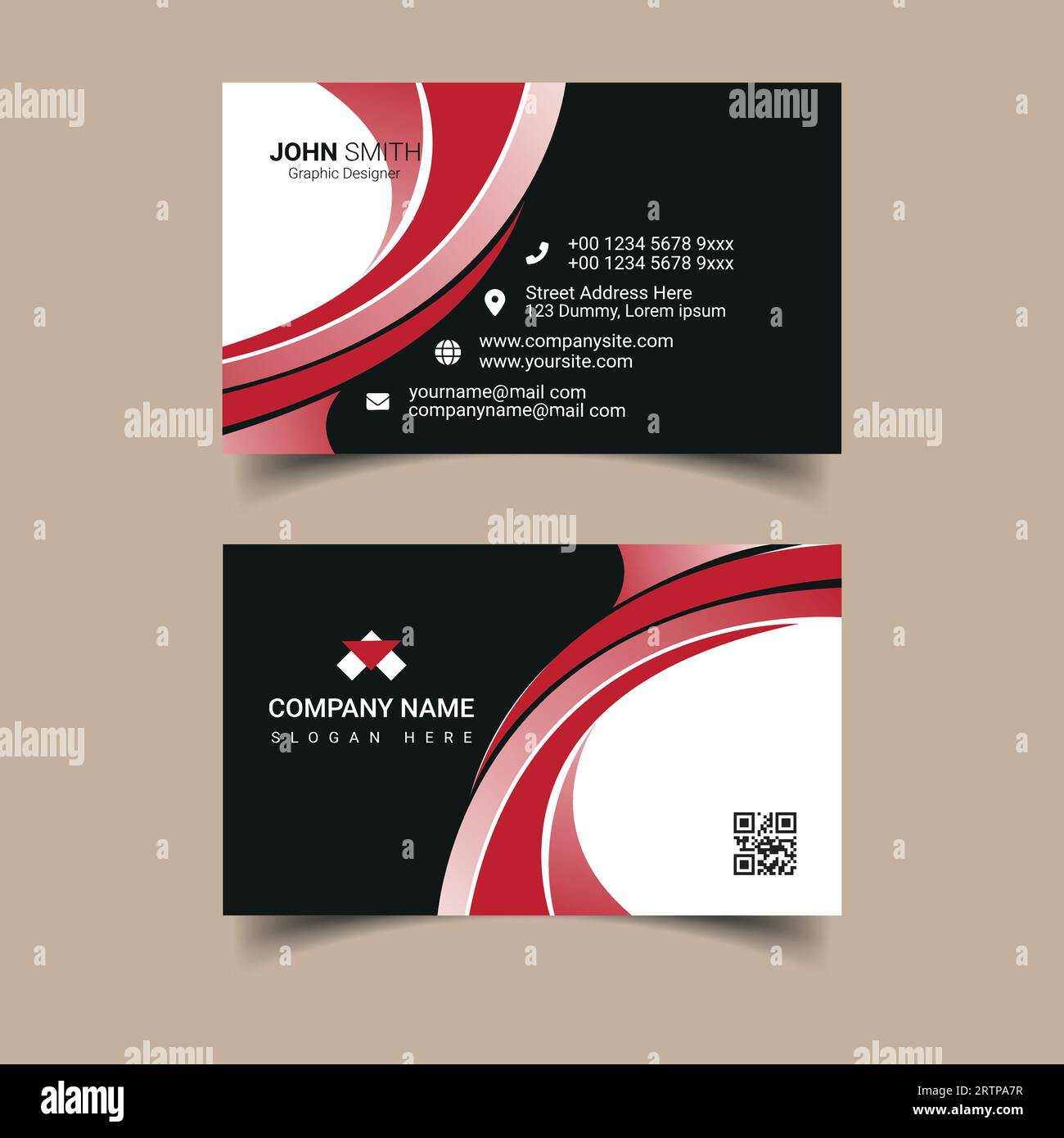 Professional business card design with minimal color. Compatible for ...