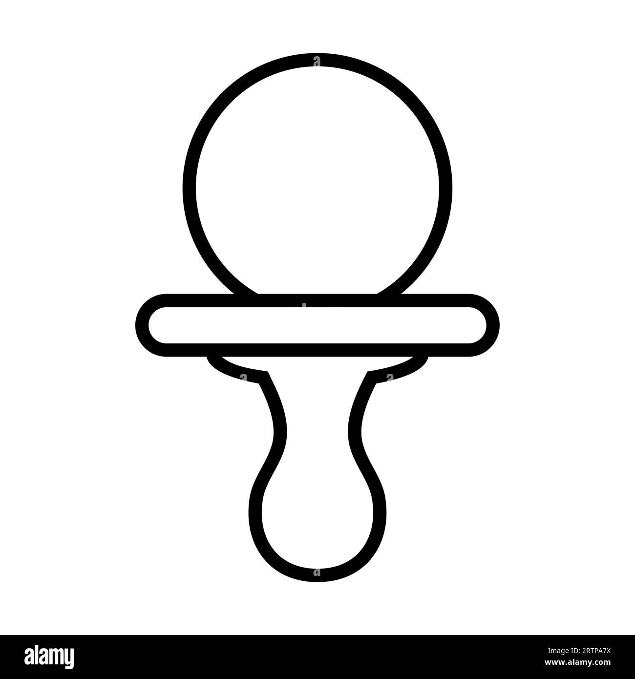 Simple outline of rubber pacifier top view vector icon Stock Vector ...
