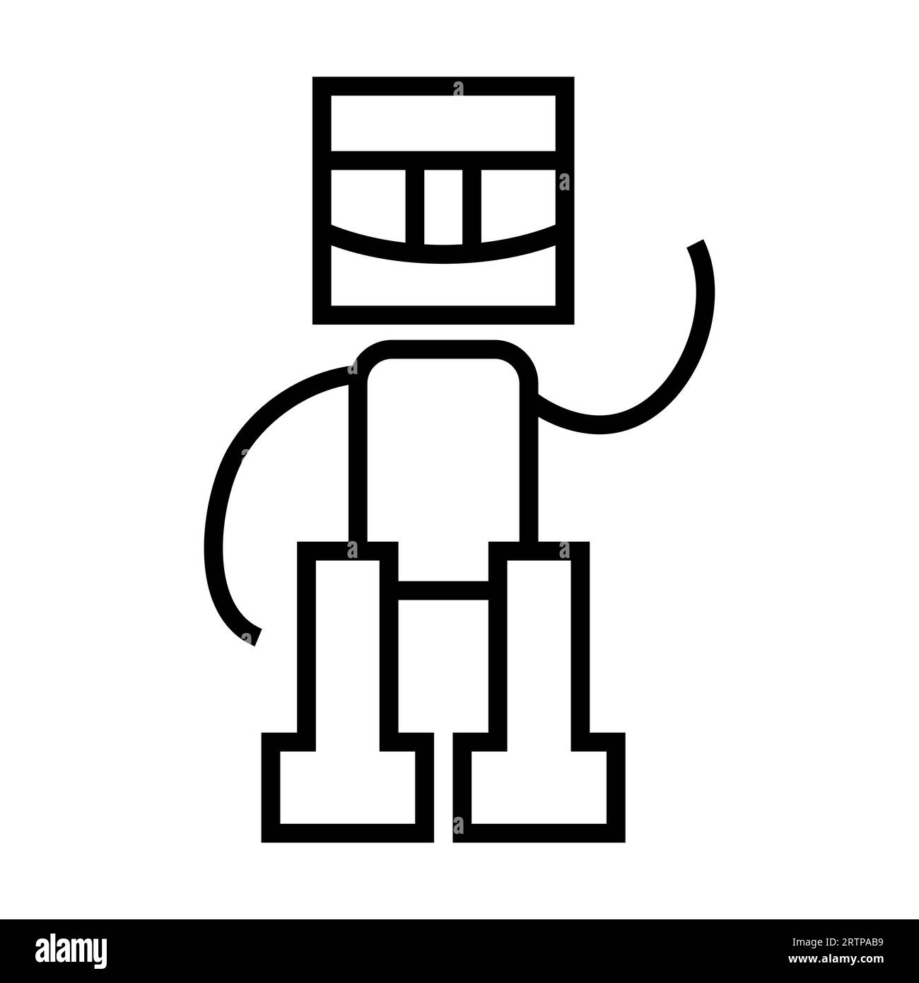 Simple outline of toy robot vector icon Stock Vector Image & Art - Alamy