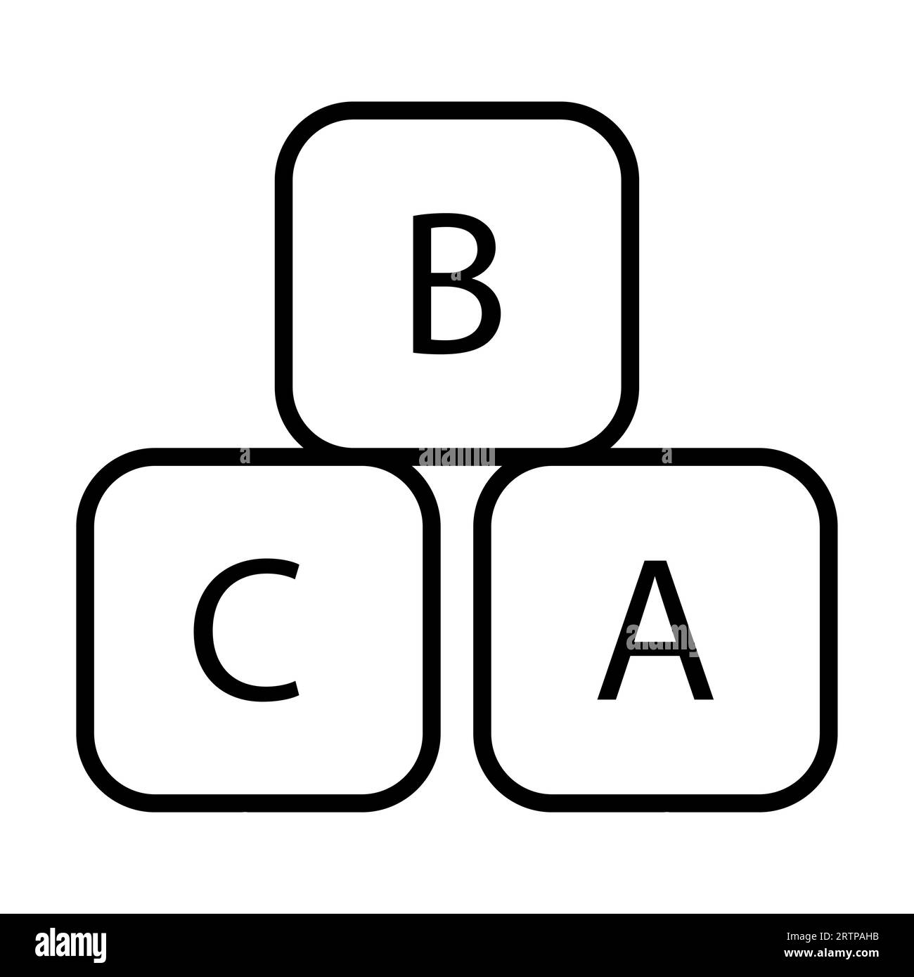 Simple outline of wooden alphabet cubes vector icon Stock Vector Image ...