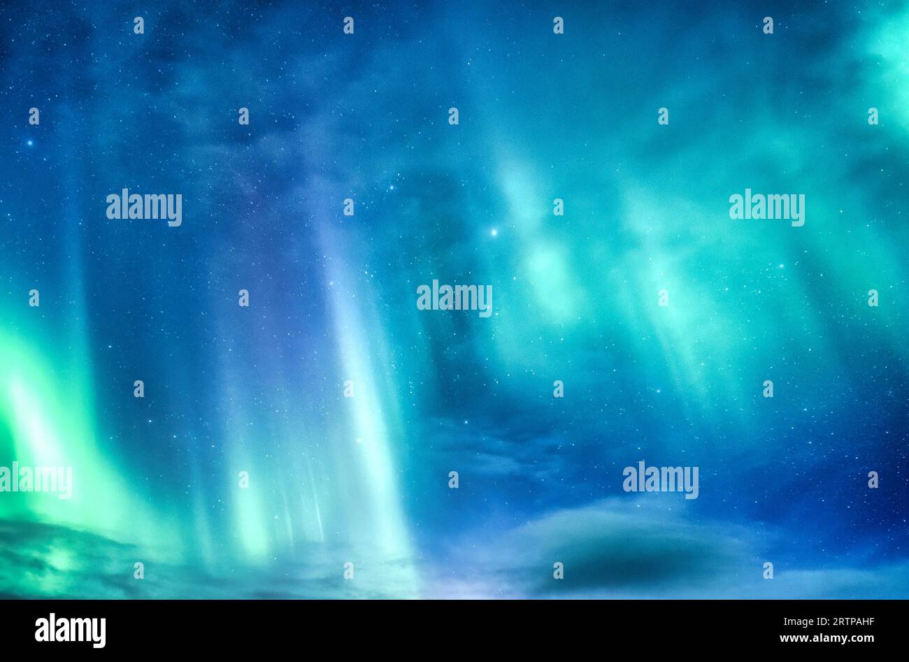 Incredibly bright and active Aurora borealis or Northern lights with ...