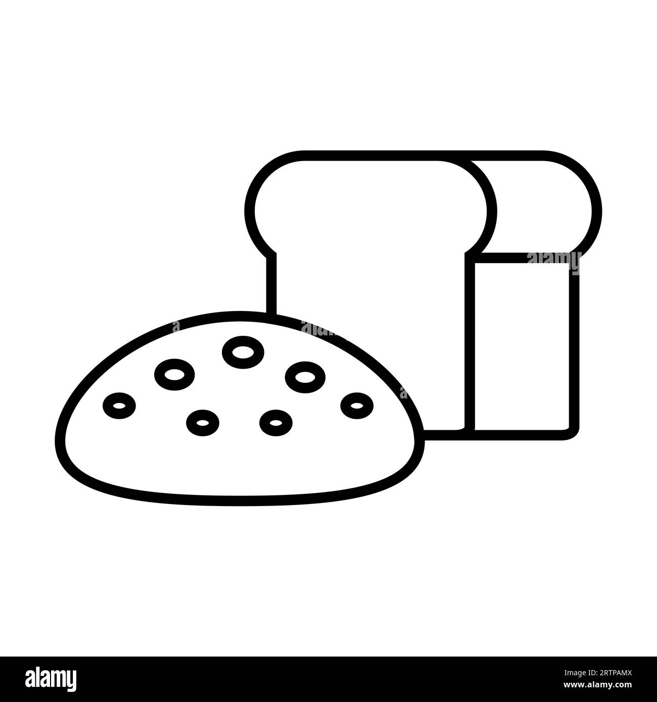 Simple outline of loaves of fresh baked bread vector icon Stock Vector ...