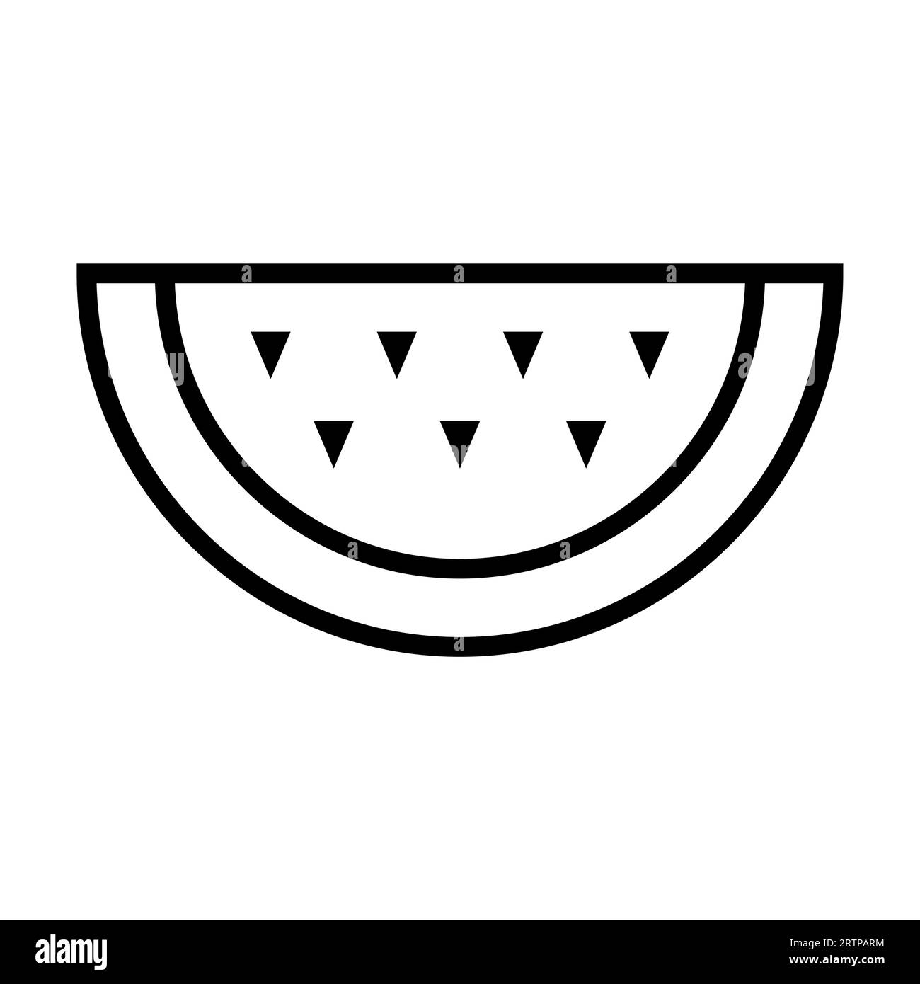 Simple outline of slice of watermelon vector icon Stock Vector Image ...
