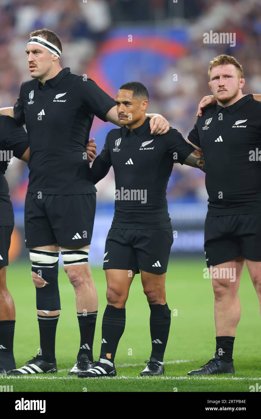Paris, France. 9th Sep, 2023. (L-R) Brodie Retallick, Aaron Smith and ...
