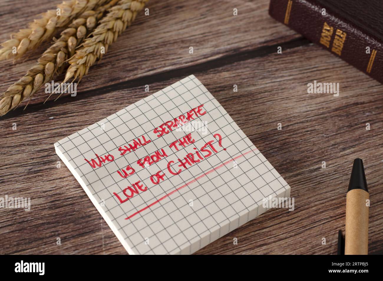 Who shall separate us from the love of Christ, handwritten verse on ...