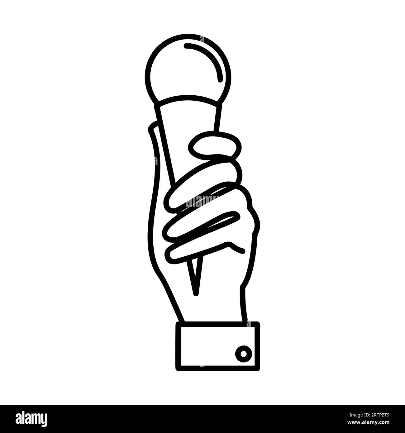 Simple outline of hand holding ice cream vector icon Stock Vector Image ...
