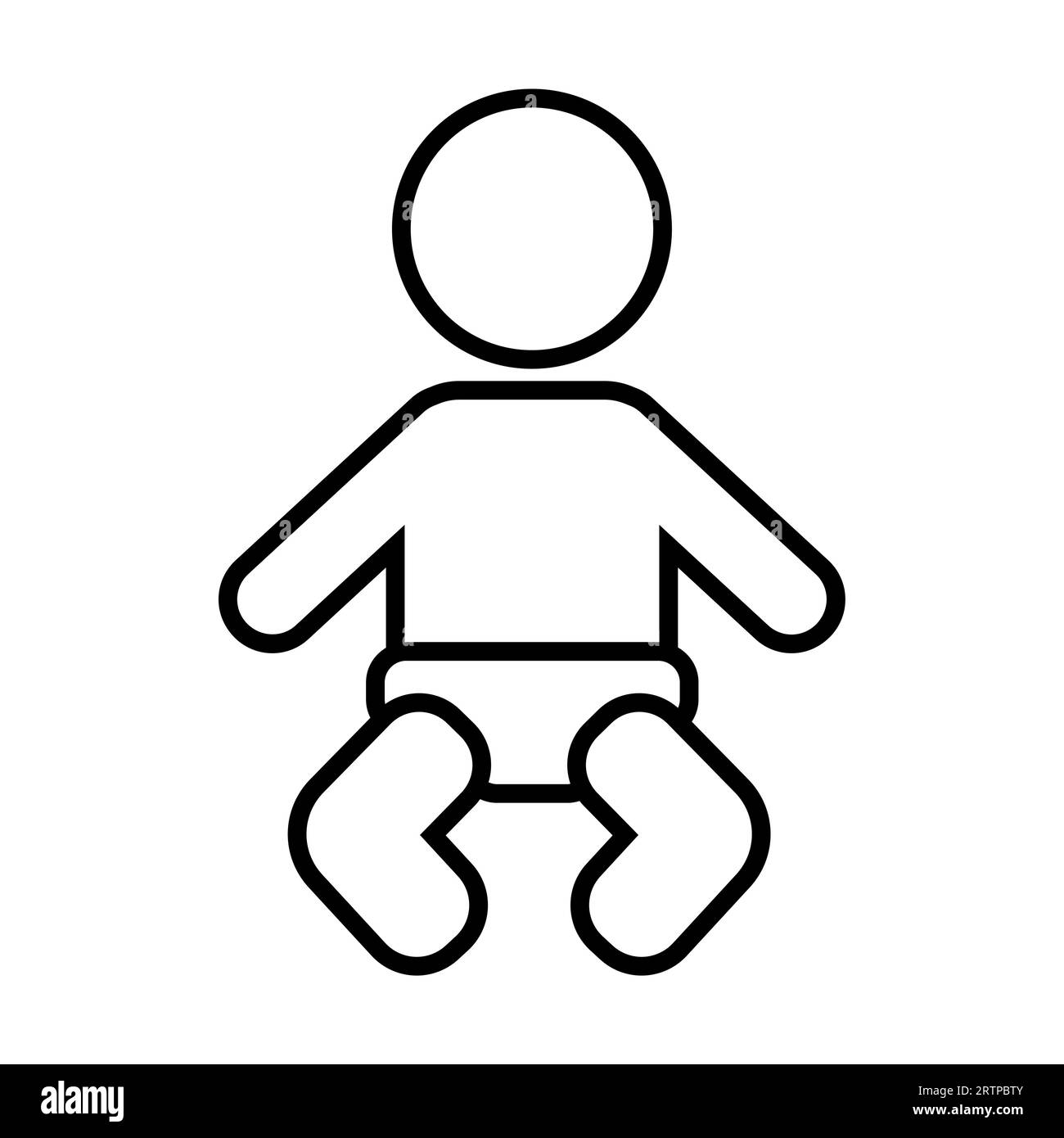Simple outline of infant in diaper vector icon Stock Vector Image & Art ...