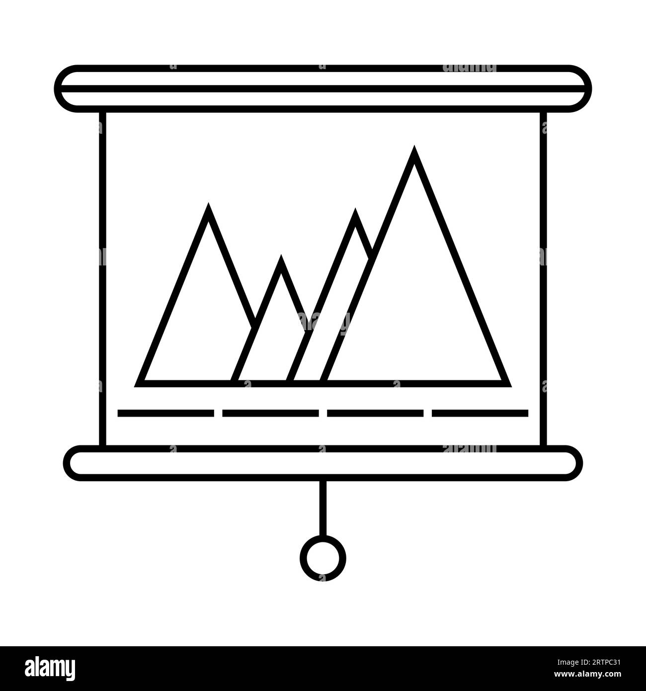 Simple outline of chart on portable projector screen vector icon Stock ...